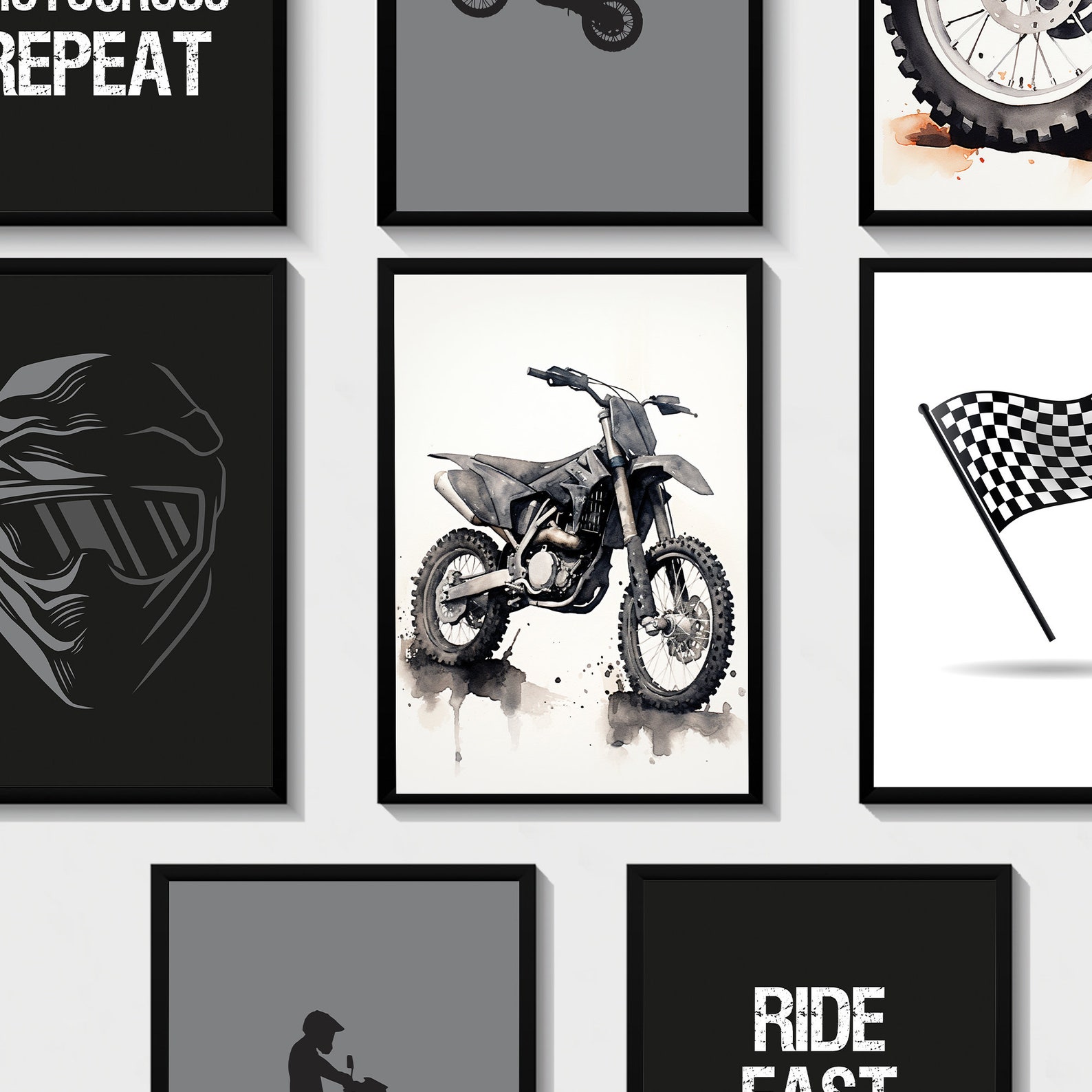 Motocross Prints Set of 8, Dirt Bike Print, Motorcycle Print, Motocross ...