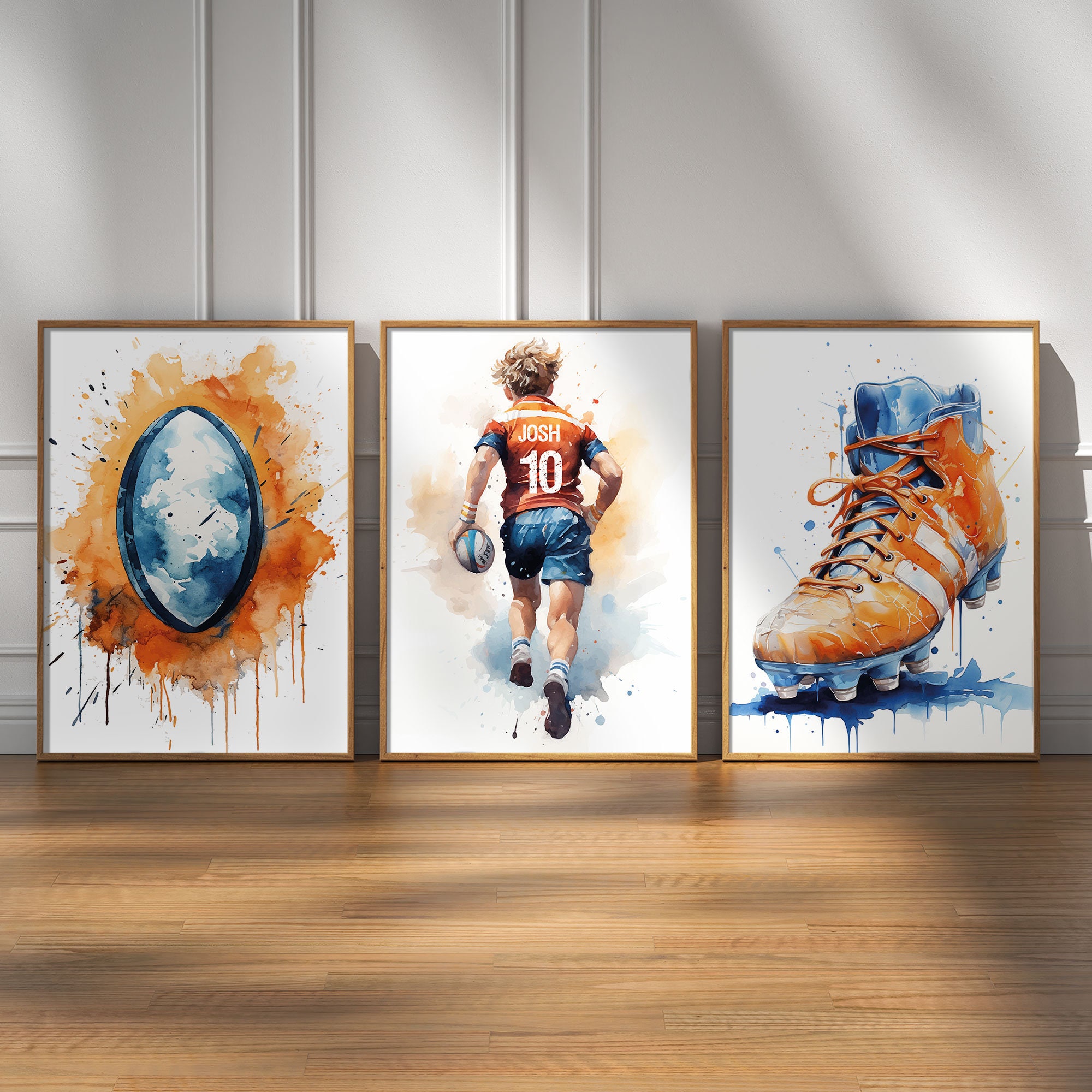 Personalised Rugby Player Gift, Rugby Gifts for Boys, Wall Art for ...