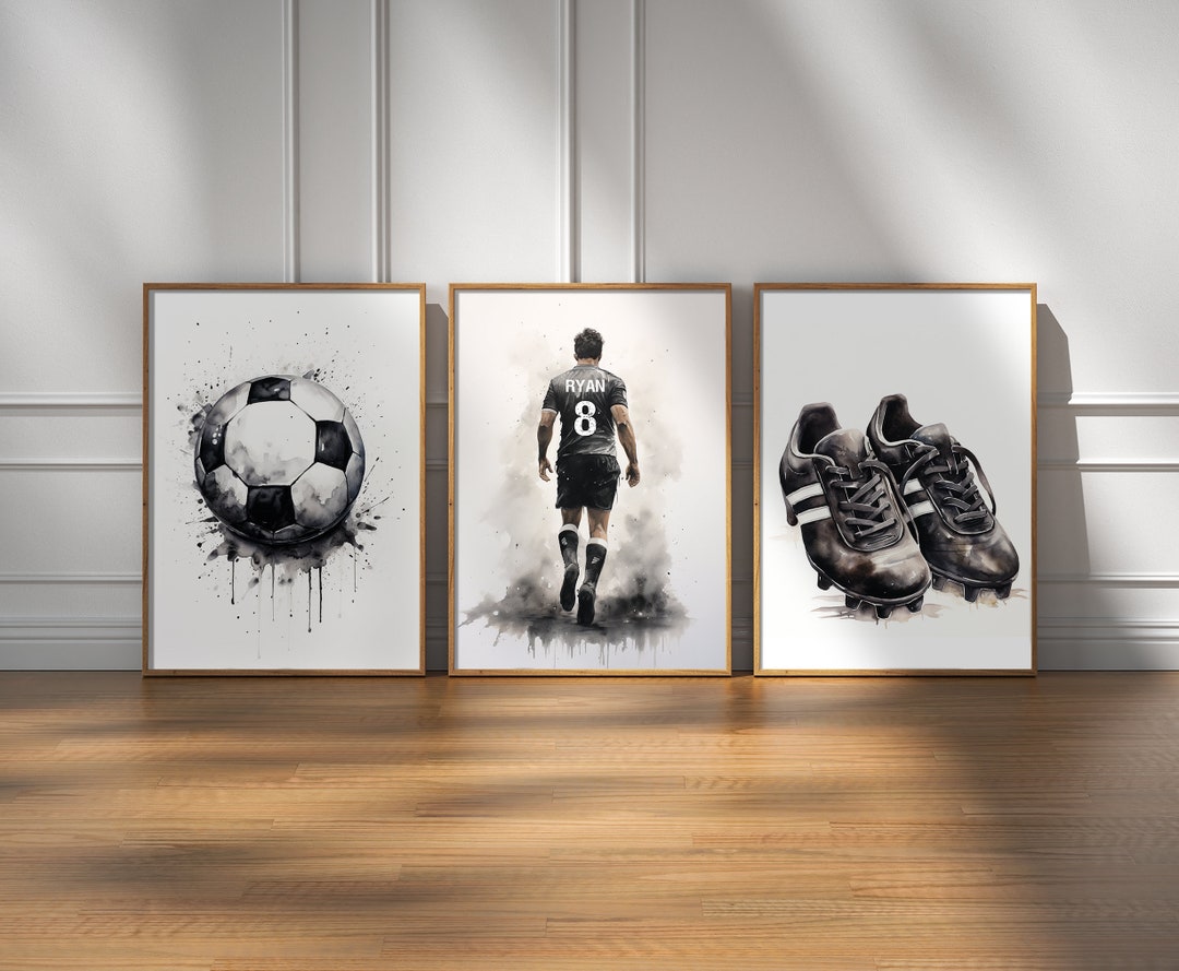 Printable Soccer Wall Art Prints, Custom Soccer Poster, Boys Bedroom ...