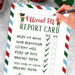 Elf Report Card, Christmas Elf Report Card From Santa, Letter From ...
