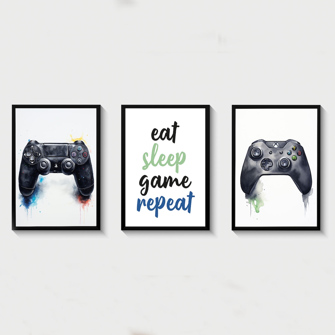 Set of 3 Gaming Print, Gamer Gift, Gaming Prints, Games Room Wall Art ...