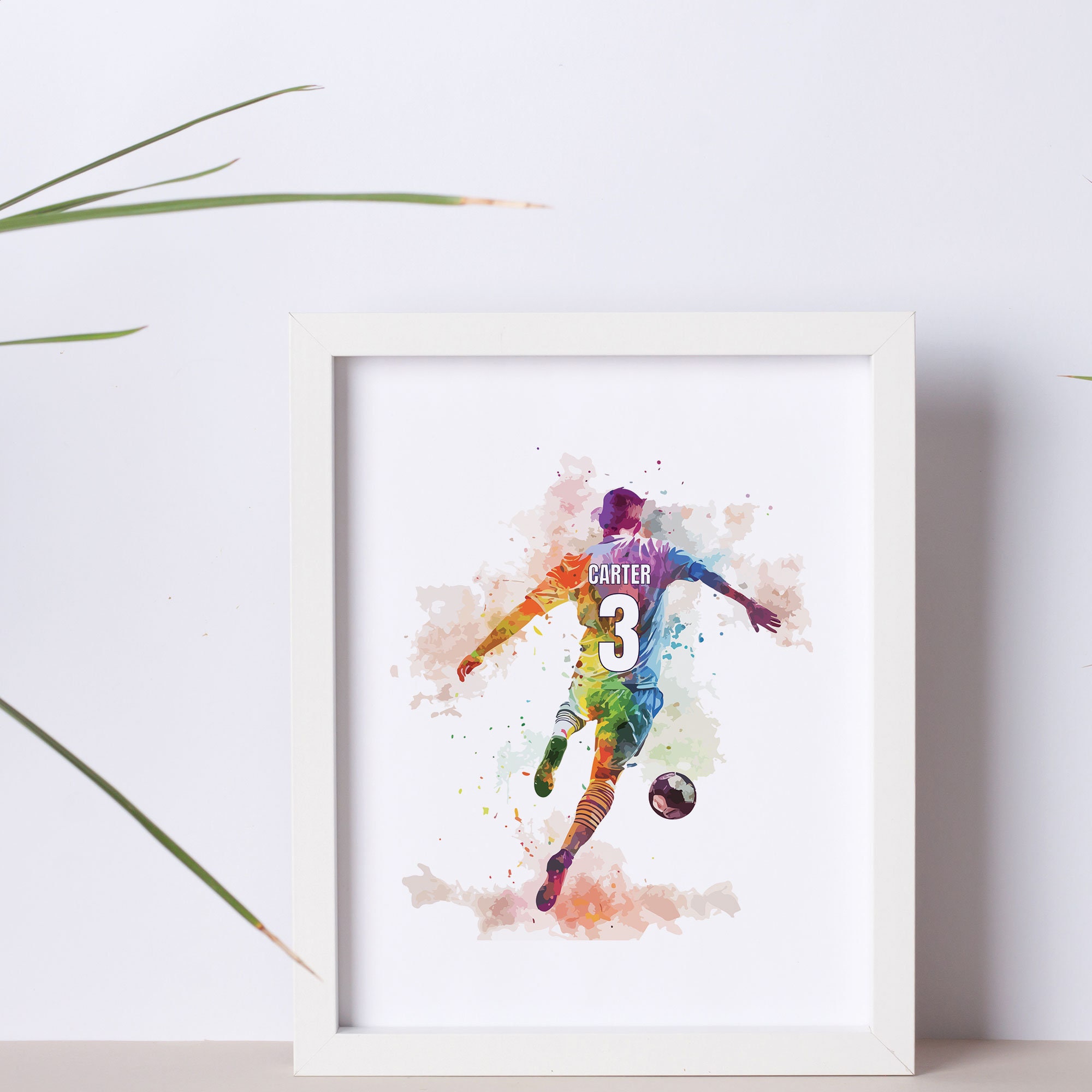 Personalised Football Wall Art Prints Custom Football Poster, Boys ...