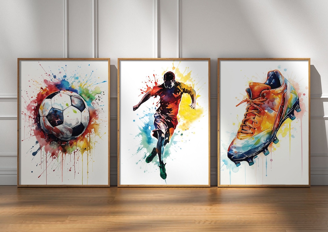 Set of 3 Soccer Wall Art Prints, Soccer Prints, Boys Bedroom Decor ...
