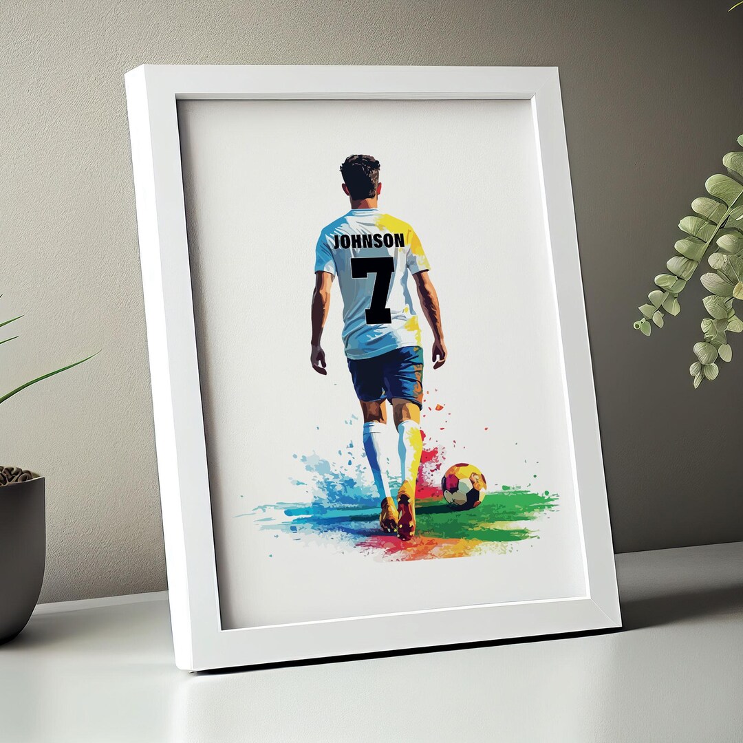 Printable Soccer Wall Art Print, Custom Soccer Poster, Boys Bedroom ...