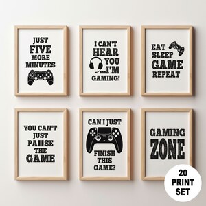 Gaming Prints Set of 20, Gaming Poster, Gaming Wall Art, Gaming Room ...