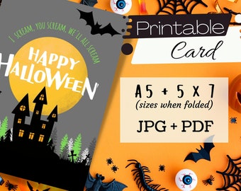 Scream Birthday Card Printable - Etsy