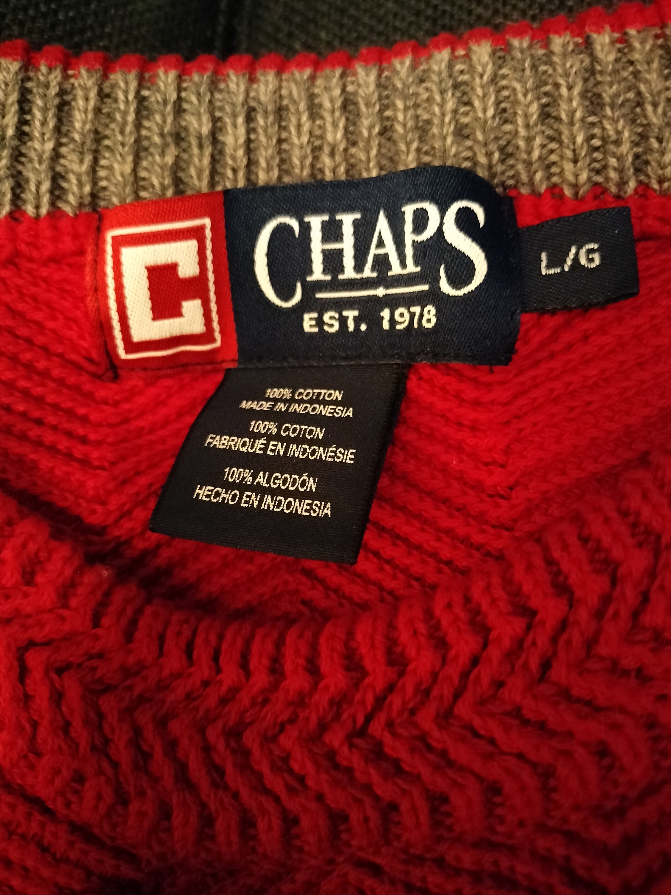 Mens Red Chaps Sweater - Etsy