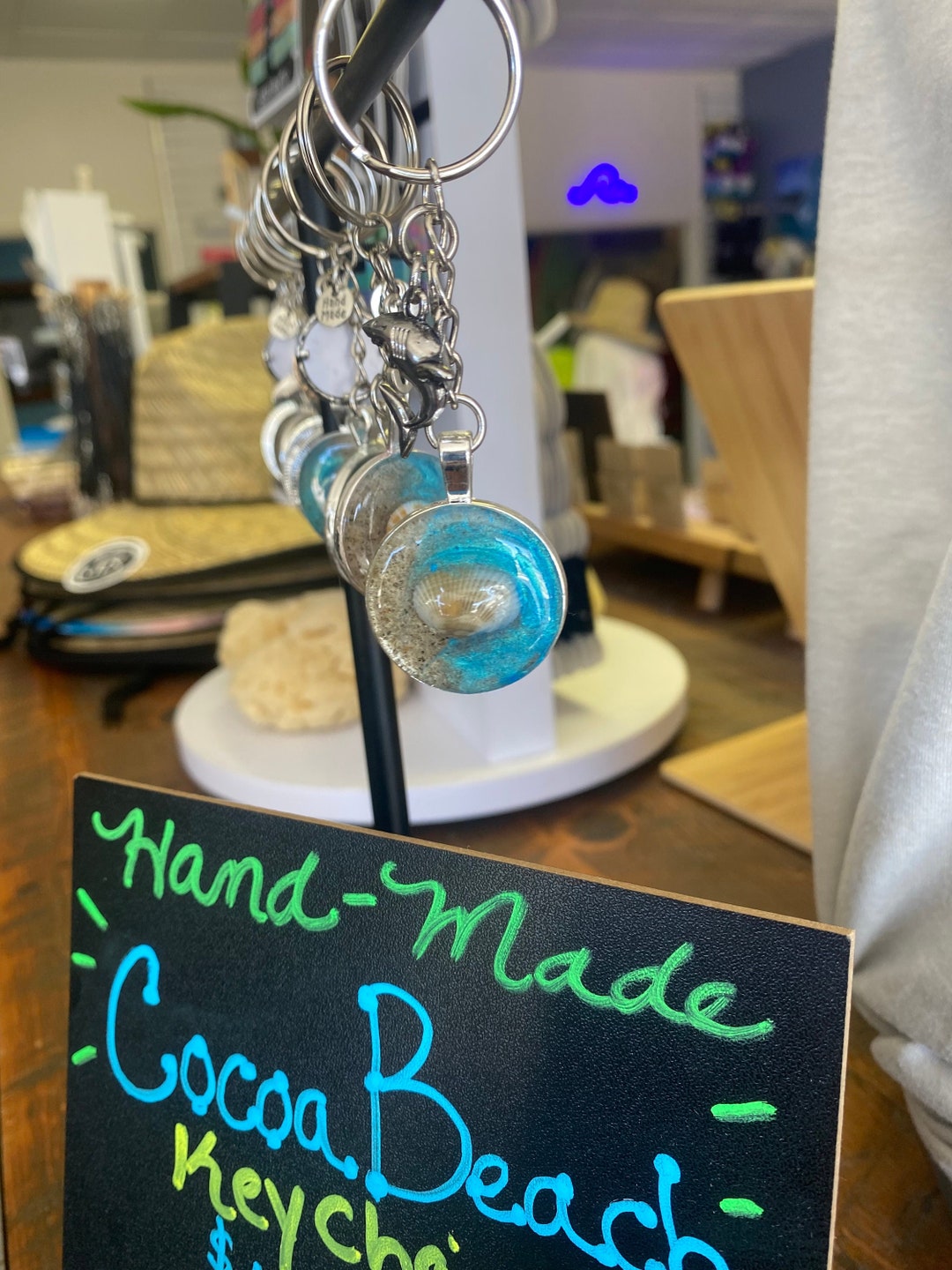 Cocoa Beach Sand and Shell Keychains - Etsy