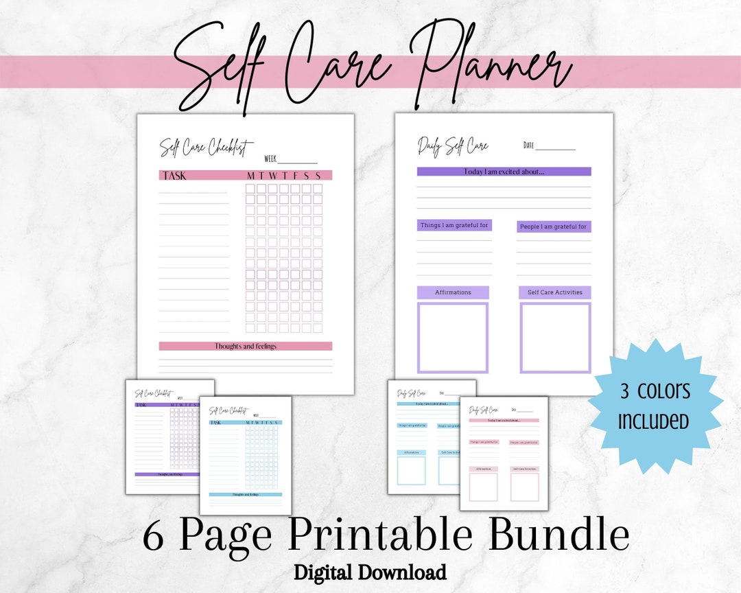 Self Care Checklist, Mindfullness, Mindset Planner Printable, Daily ...