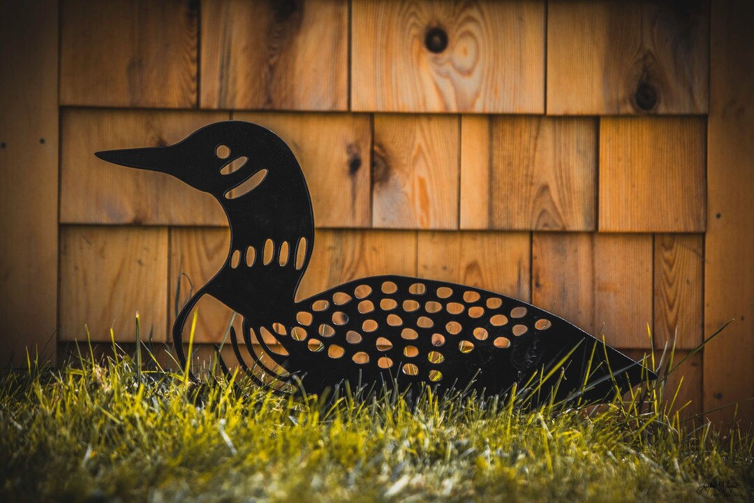 Metal Loon Sign | Bird Yard Art | Housewarming Gift | Waterfowl Metal ...