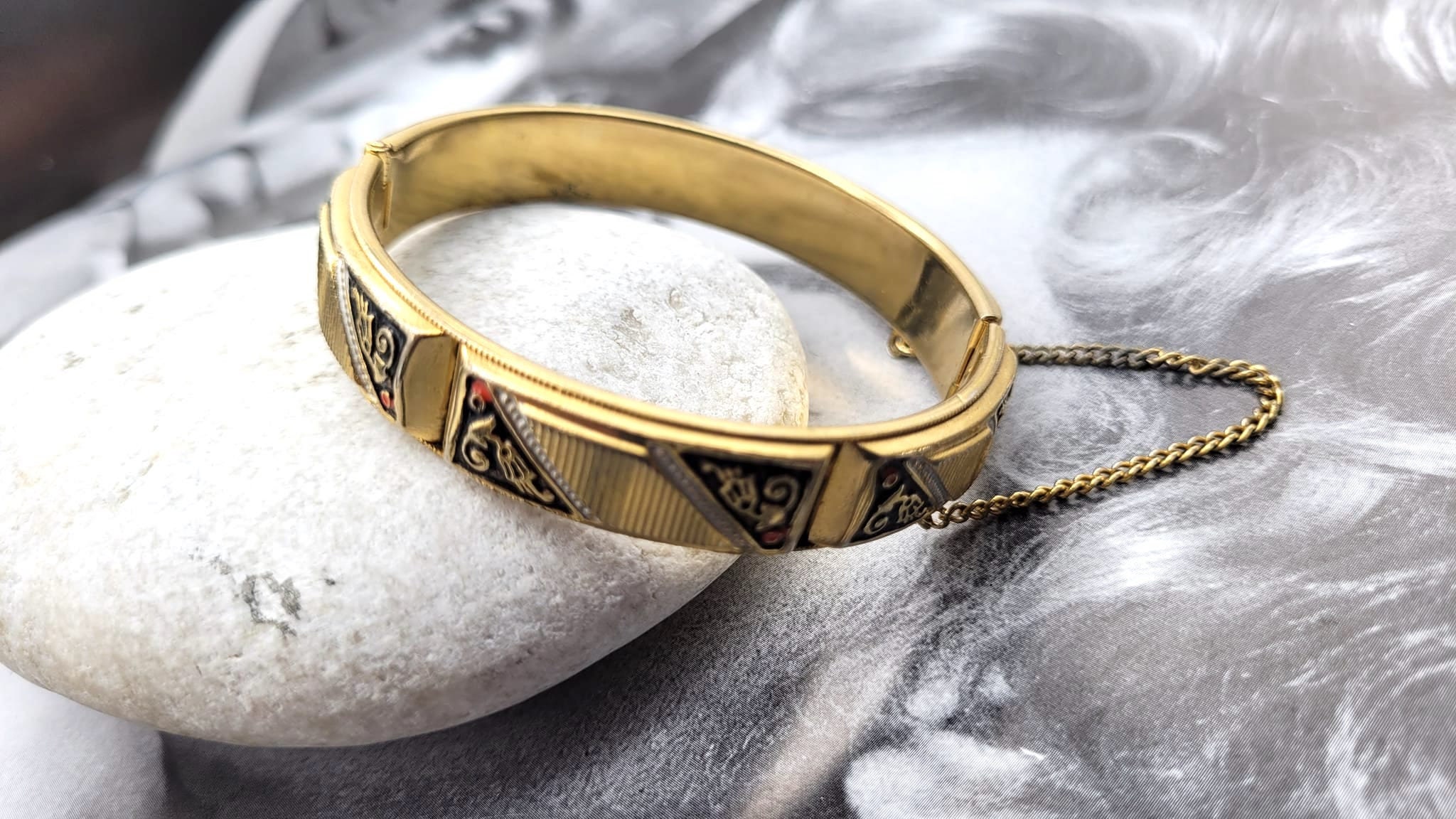 Vintage Damascene Bangle Bracelet Gold Plated Hand Crafted - Etsy