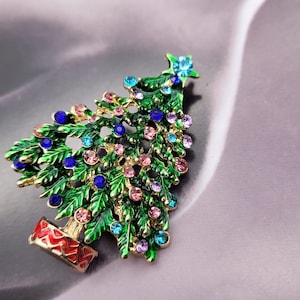 Christmas Tree Brooch, Christmas Pin, Christmas Gift, Christmas ...