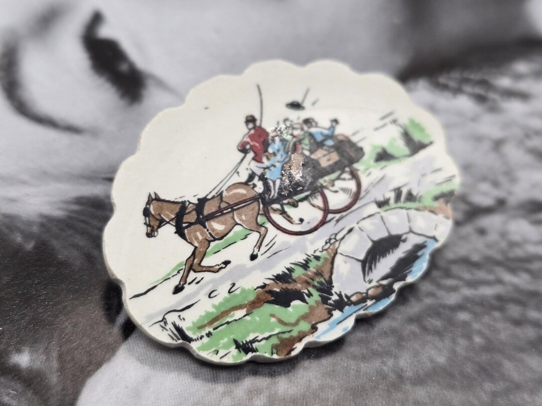 Vintage Carrigaline Pottery Cork Ireland Ceramicbrooch, Painted Brooch ...