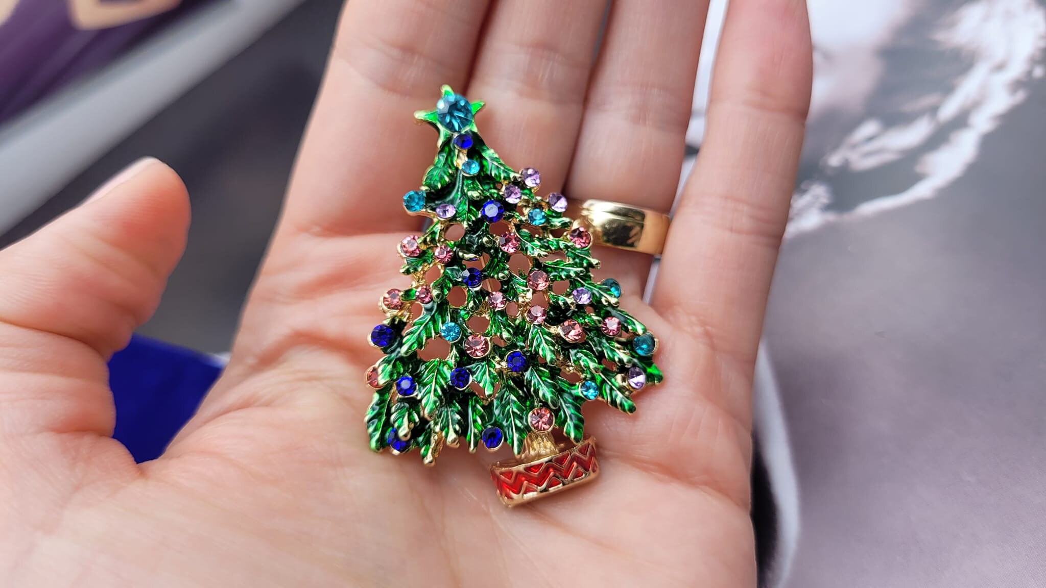 Christmas Tree Brooch, Christmas Pin, Christmas Gift, Christmas ...