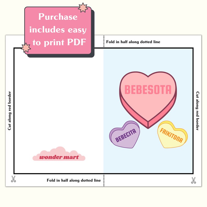 Bad Bunny Printable Valentine's Day Card | Digital Download, Instant ...