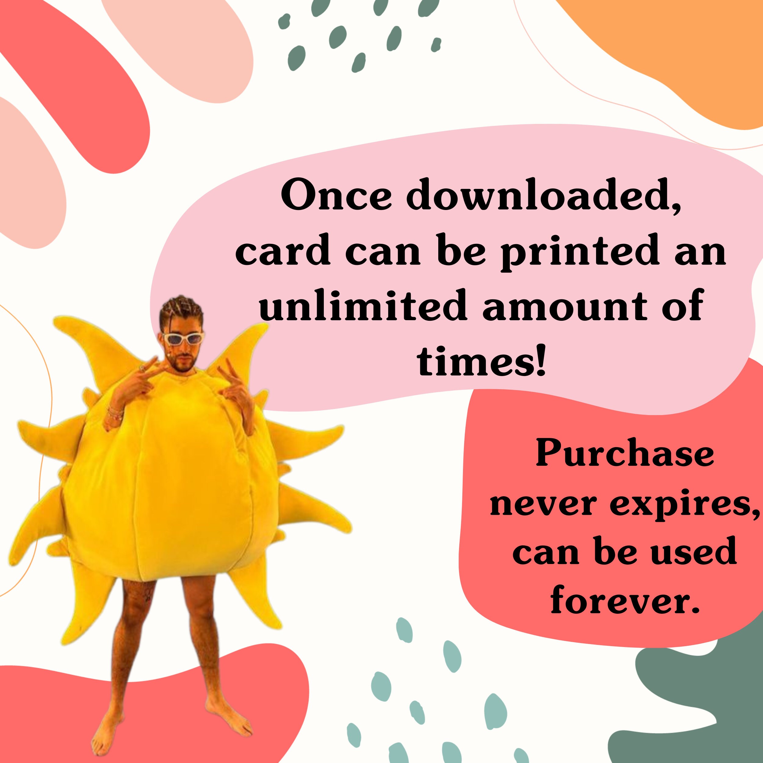 Bad Bunny Printable Valentine's Day Card Digital Download, Instant Card ...