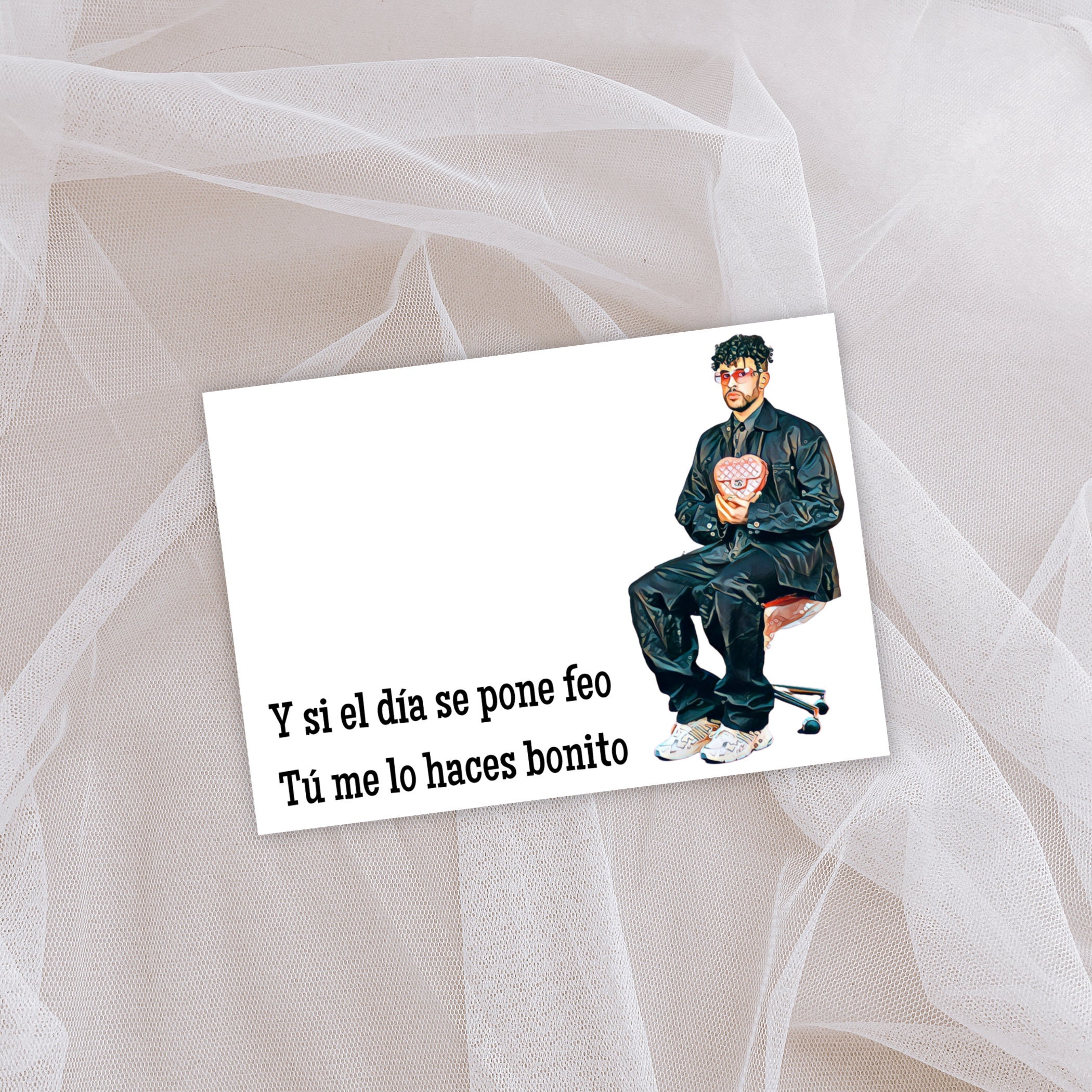 Bad Bunny Printable Valentine's Day Card | Digital Download, Instant ...