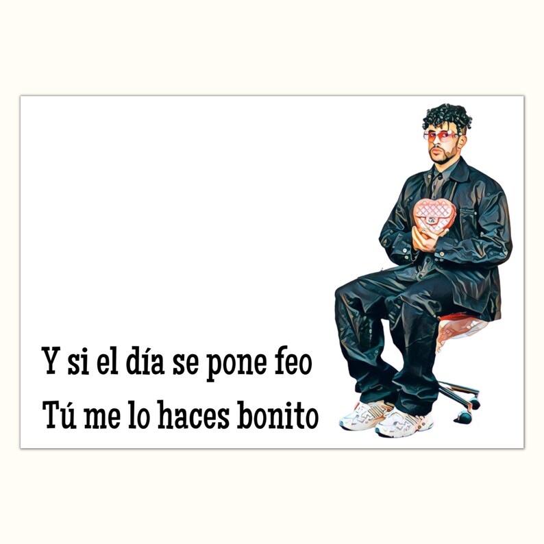 Bad Bunny Printable Valentine's Day Card | Digital Download, Instant ...