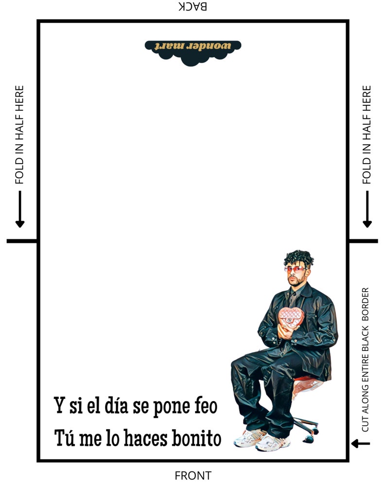 Bad Bunny Printable Valentine's Day Card | Digital Download, Instant ...