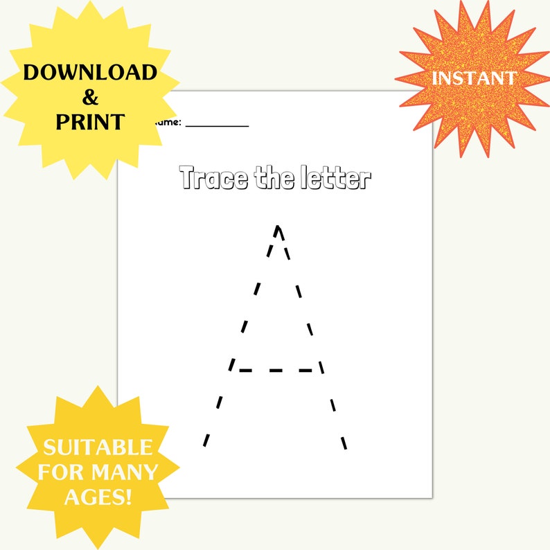 Printable Alphabet Tracing Sheets 26 Digital Download - Etsy