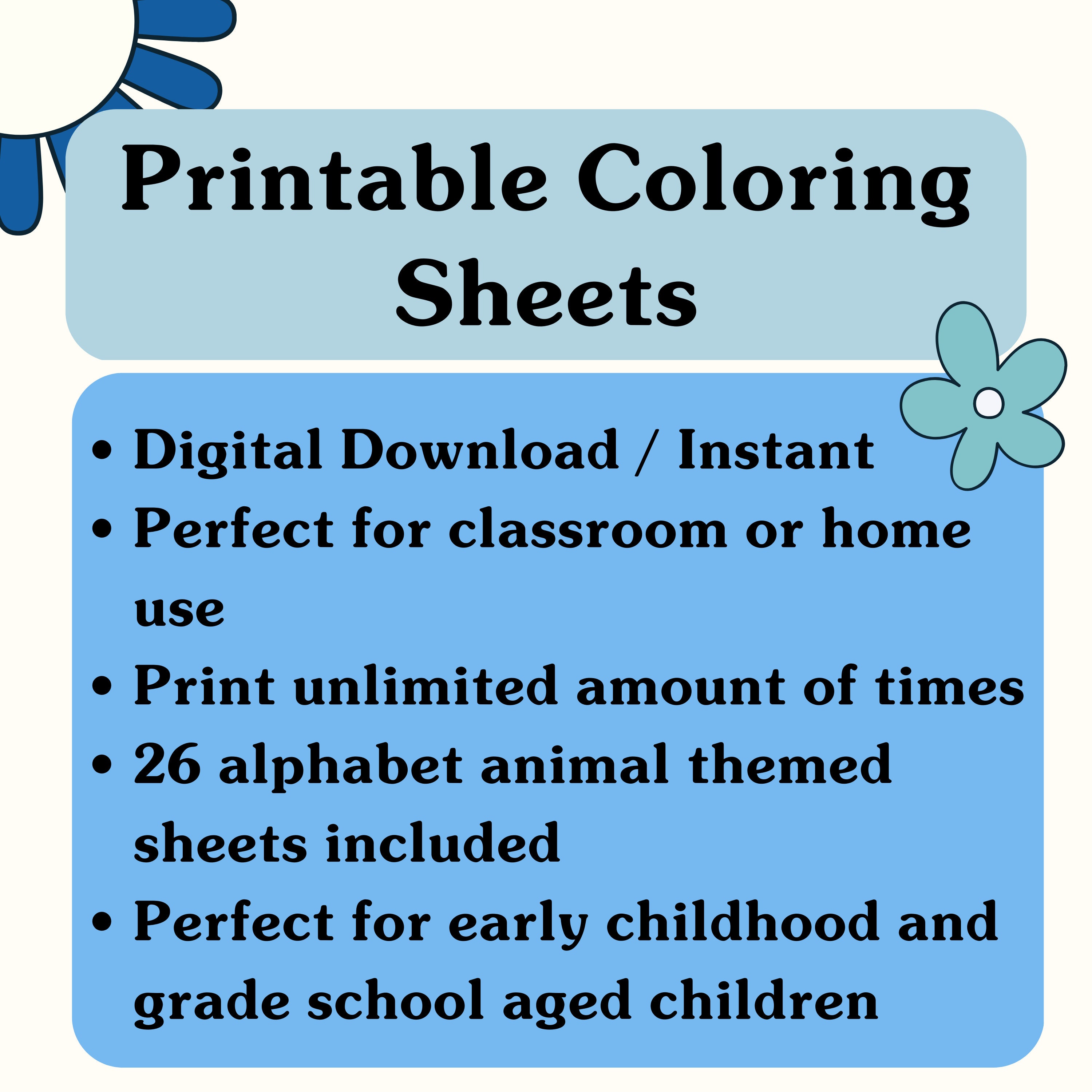 Printable Alphabet Animal Coloring Sheets 26 Digital Download Coloring ...