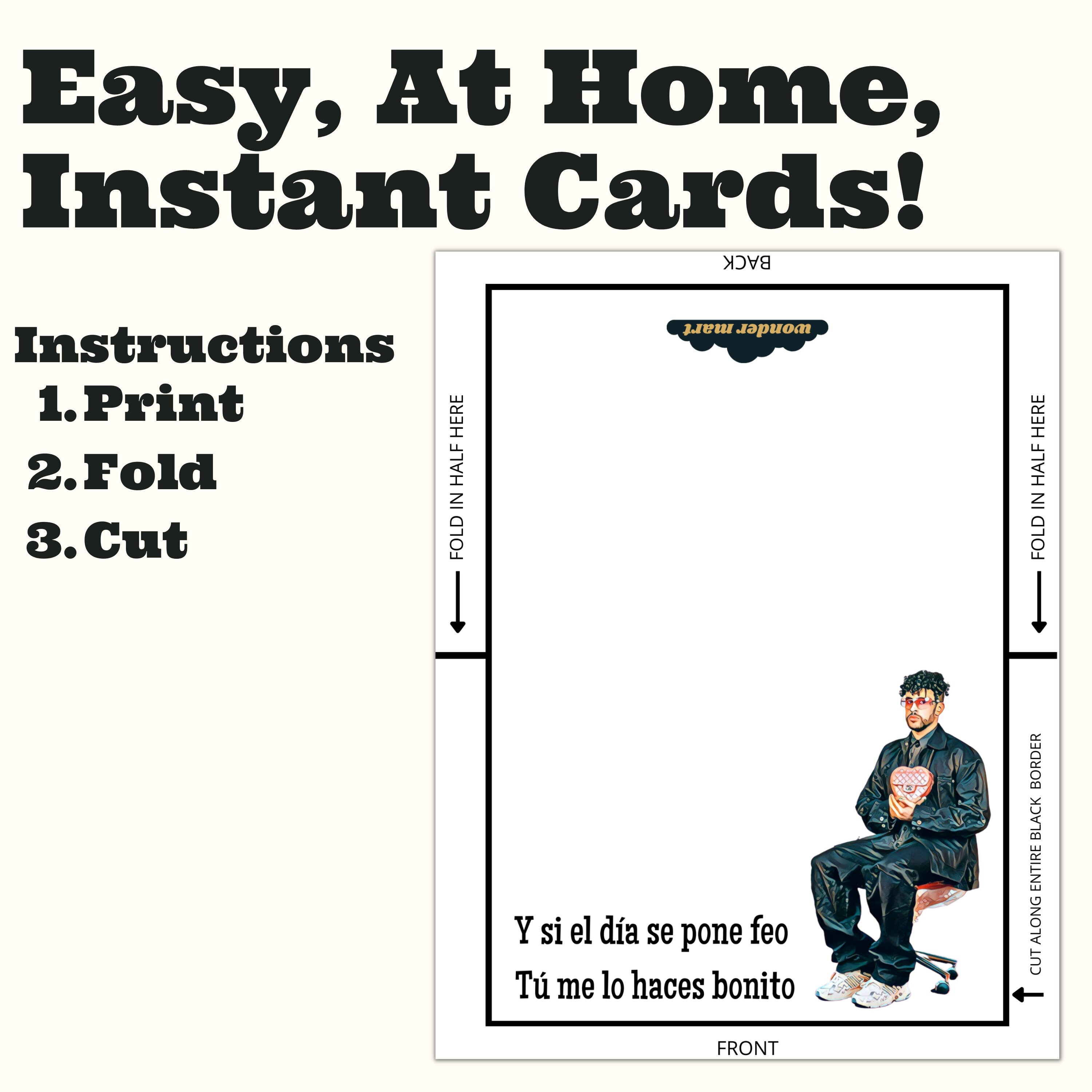 Bad Bunny Printable Valentine's Day Card | Digital Download, Instant ...