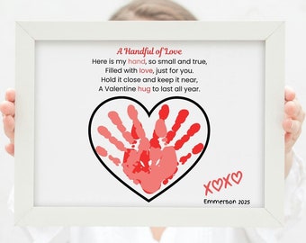 Valentine Handprint Craft for Kids, Flower Poem Keepsake, Printable ...