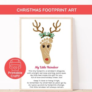 Christmas Handprint Poem, Reindeer Handprint Footprint Art, Christmas ...