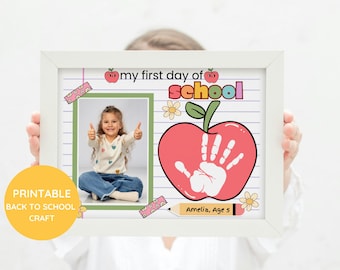 First Day of School Handprint Craft Back to School Printable Memory ...