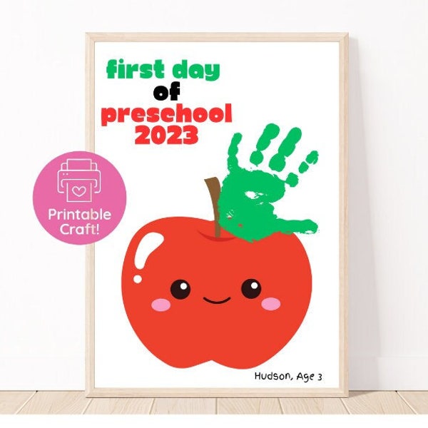 First Day of School Handprint Craft Back to School Printable Memory ...