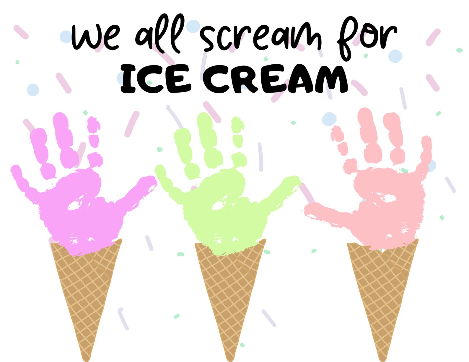 Ice Cream Handprint Art Toddler Preschool Craft Summer Craft Summer ...