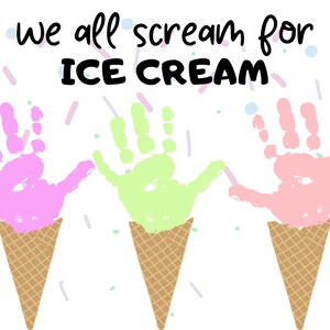 Ice Cream Handprint Art | Toddler Preschool Craft | Summer Craft ...