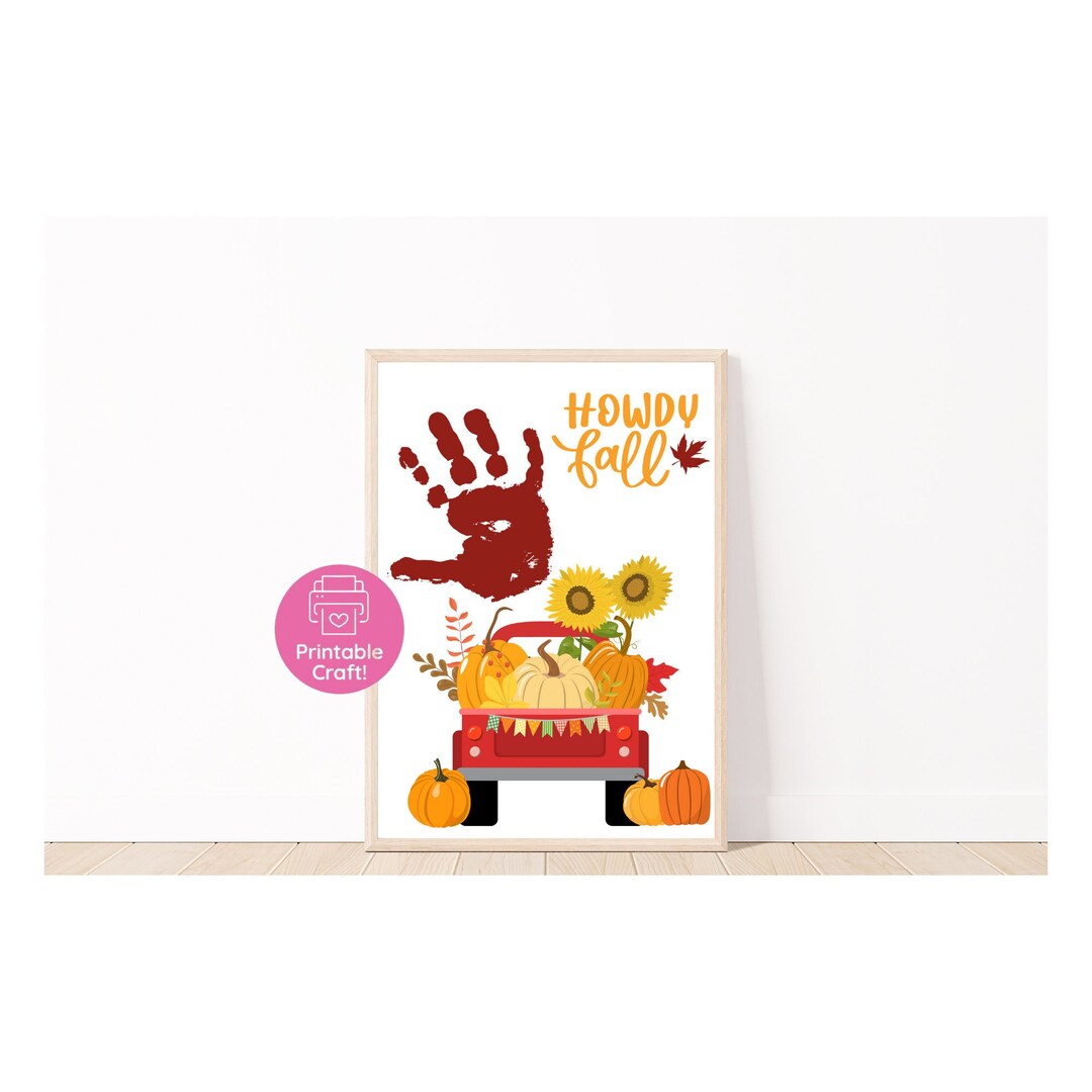 Howdy Fall Truck Handprint Craft | Kids Activity (digital Download) - Etsy