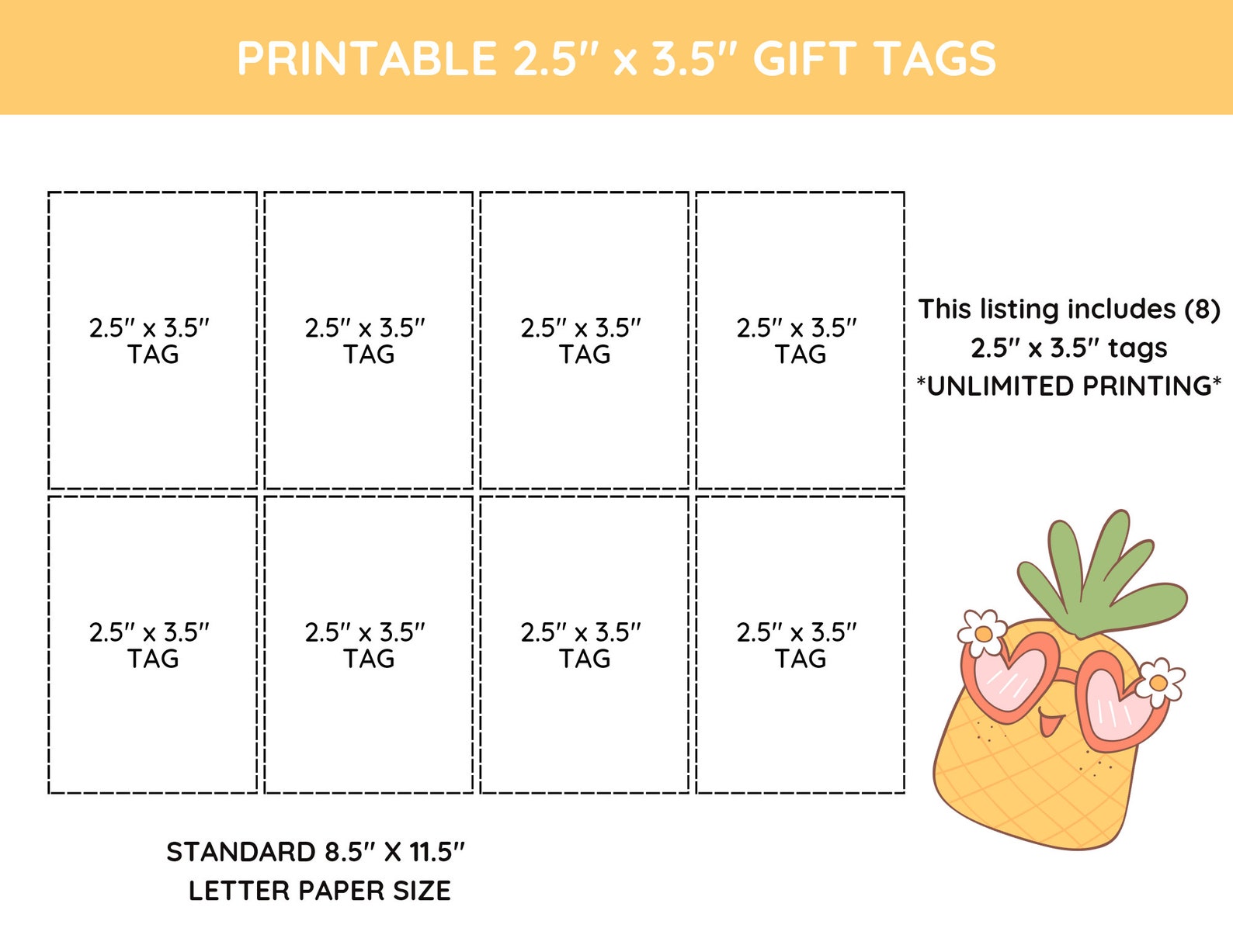 Summer Pineapple Gift Tags: Teacher End of School Year (PDF) - Etsy