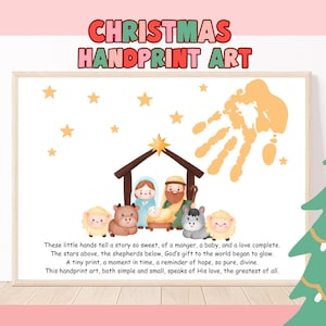 Christmas Nativity Handprint Art: Sunday School Keepsake (digital ...