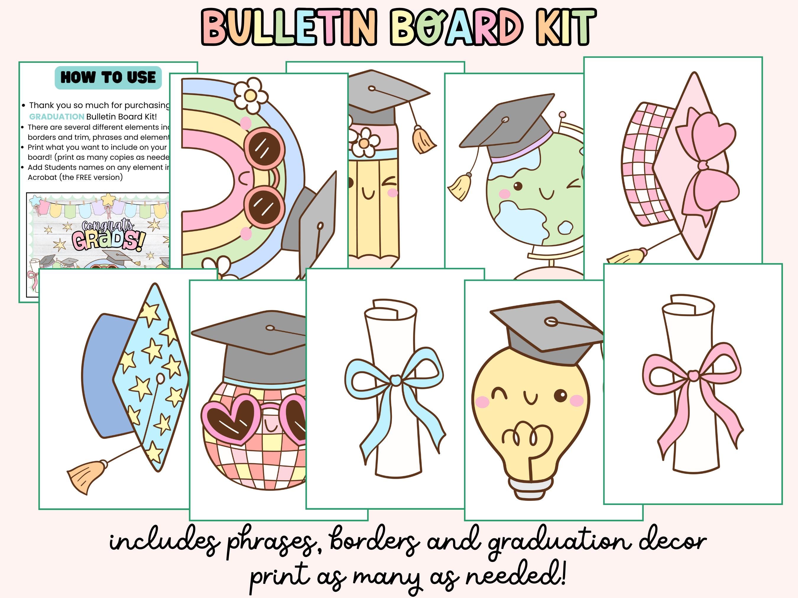 Graduation Bulletin Board Kit: Printable Classroom Decor (digital ...