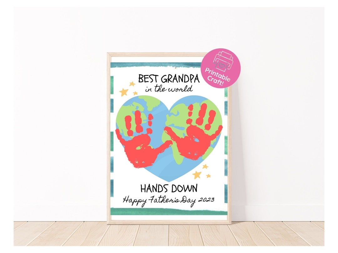 Grandpa Father's Day Handprint Card: Gift From Grandkids (PDF) - Etsy