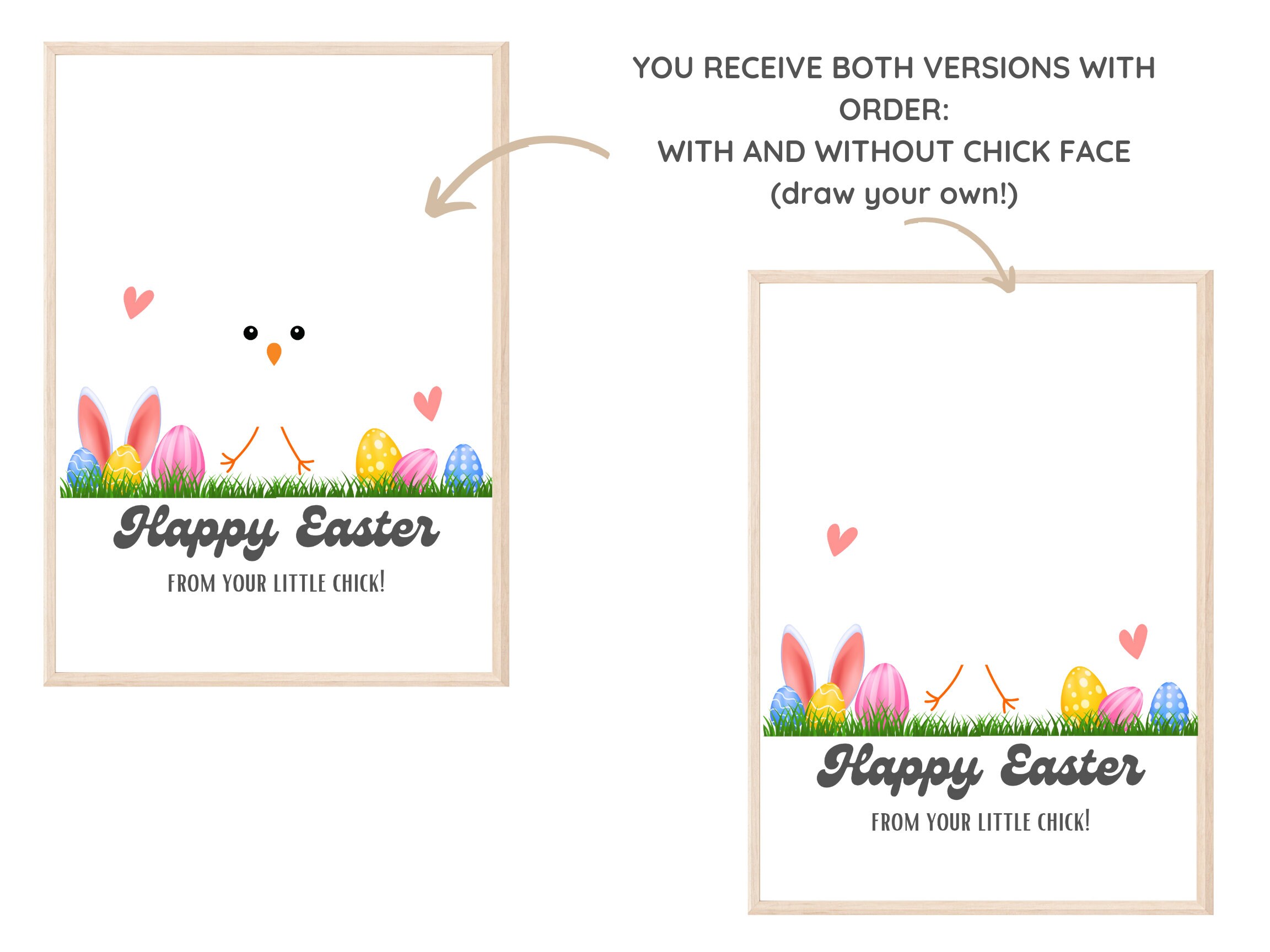 Easter HANDPRINT ART, Printable Bunny & Chick Handprint Craft, Art ...