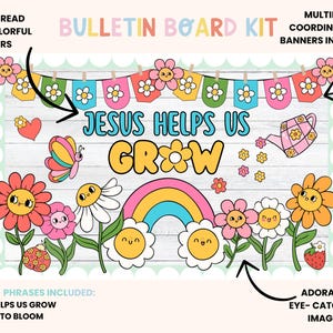 Christian Easter Bulletin Board Kit, Printable Christian Decor for ...