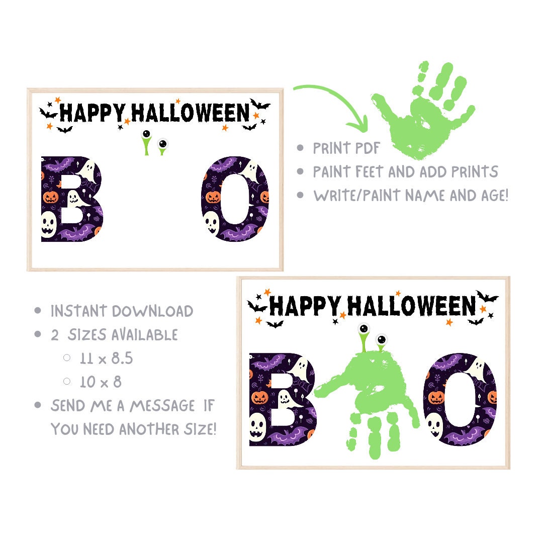 Halloween Handprint Craft | Little Monster Keepsake (digital Download ...