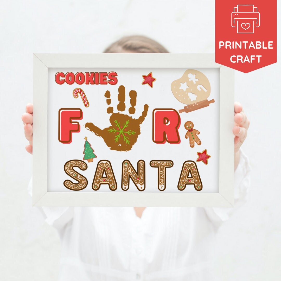 Cookies for Santa Christmas Handprint Craft Santa Claus Letter ...