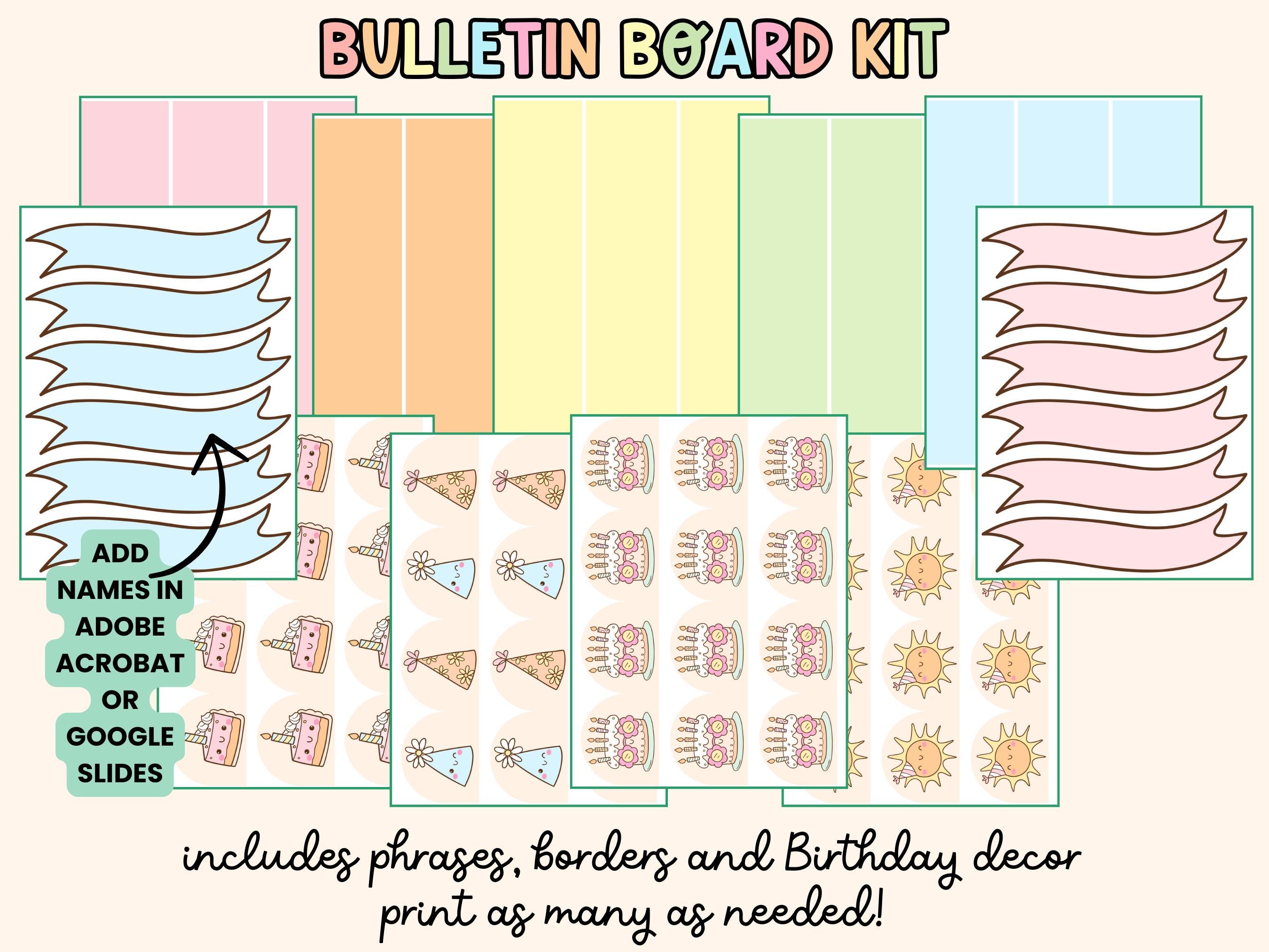 Birthday Bulletin Board Kit: Printable Classroom Decor (digital ...