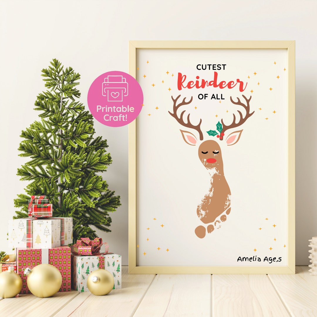 Christmas Handprint Reindeer Art, Keepsake Craft (printable) - Etsy
