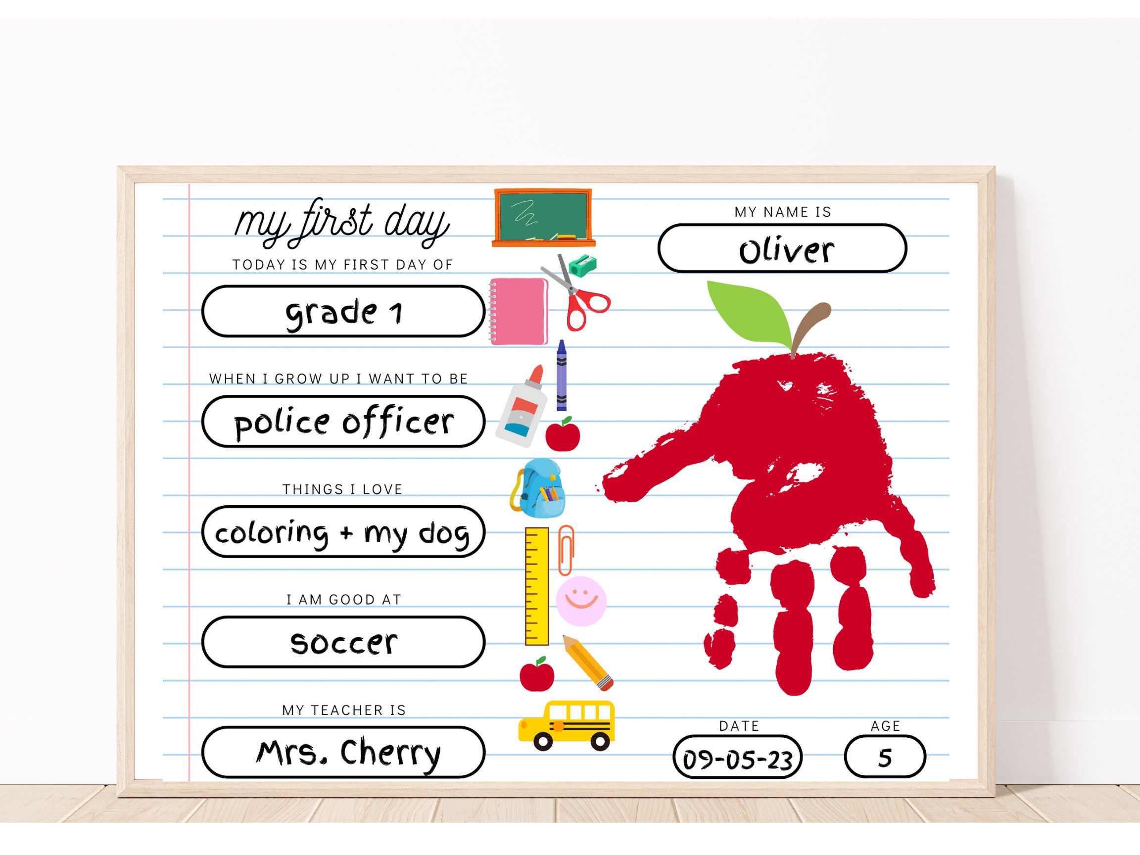 My 1st First Day School / Kindergarten Pre-k Daycare Pre-school ...