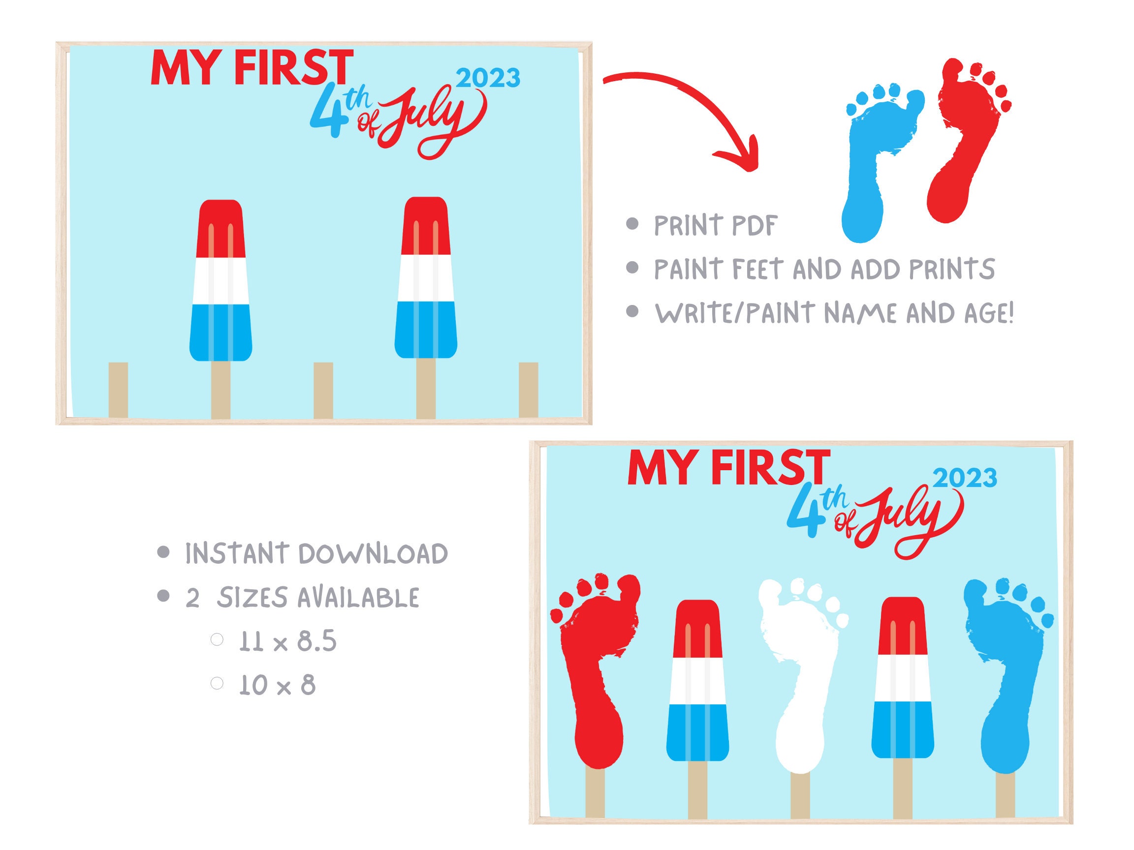 My First 4th of July Footprint Craft Fourth of July Handprint Art ...