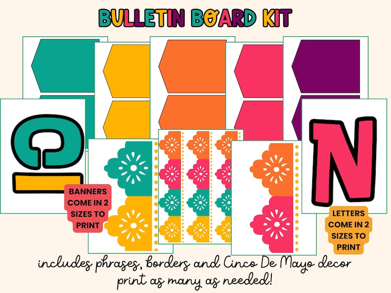Cinco De Mayo Bulletin Board Kit: Fiesta Classroom Decor (digital ...