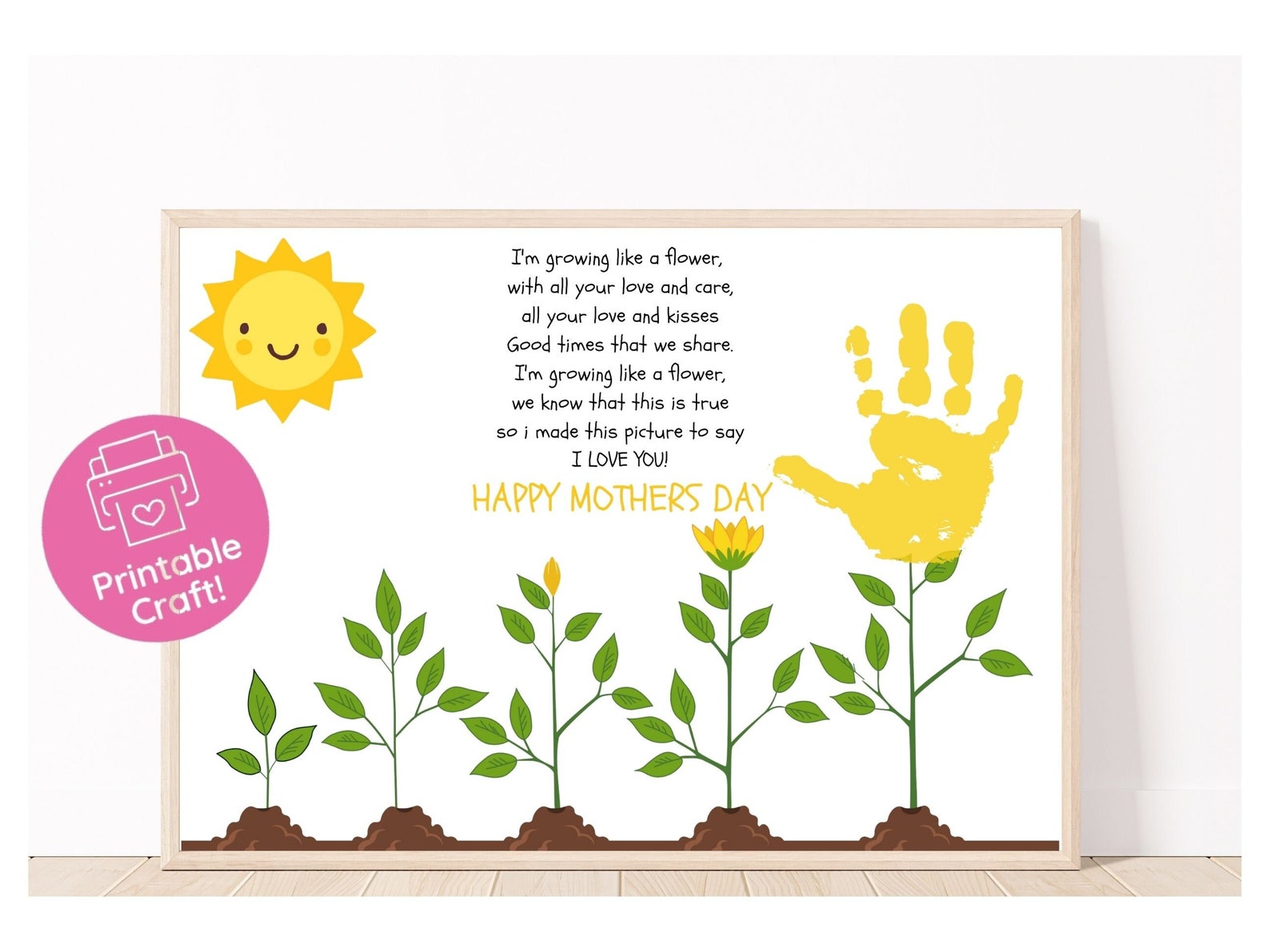Flower Handprint Art: Mother's Day Craft Activity (digital Download) - Etsy