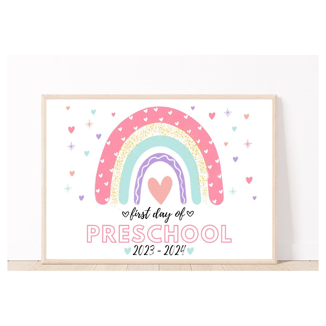 My First Day of PRESCHOOL Sign School Photo Props Preschool Printable ...
