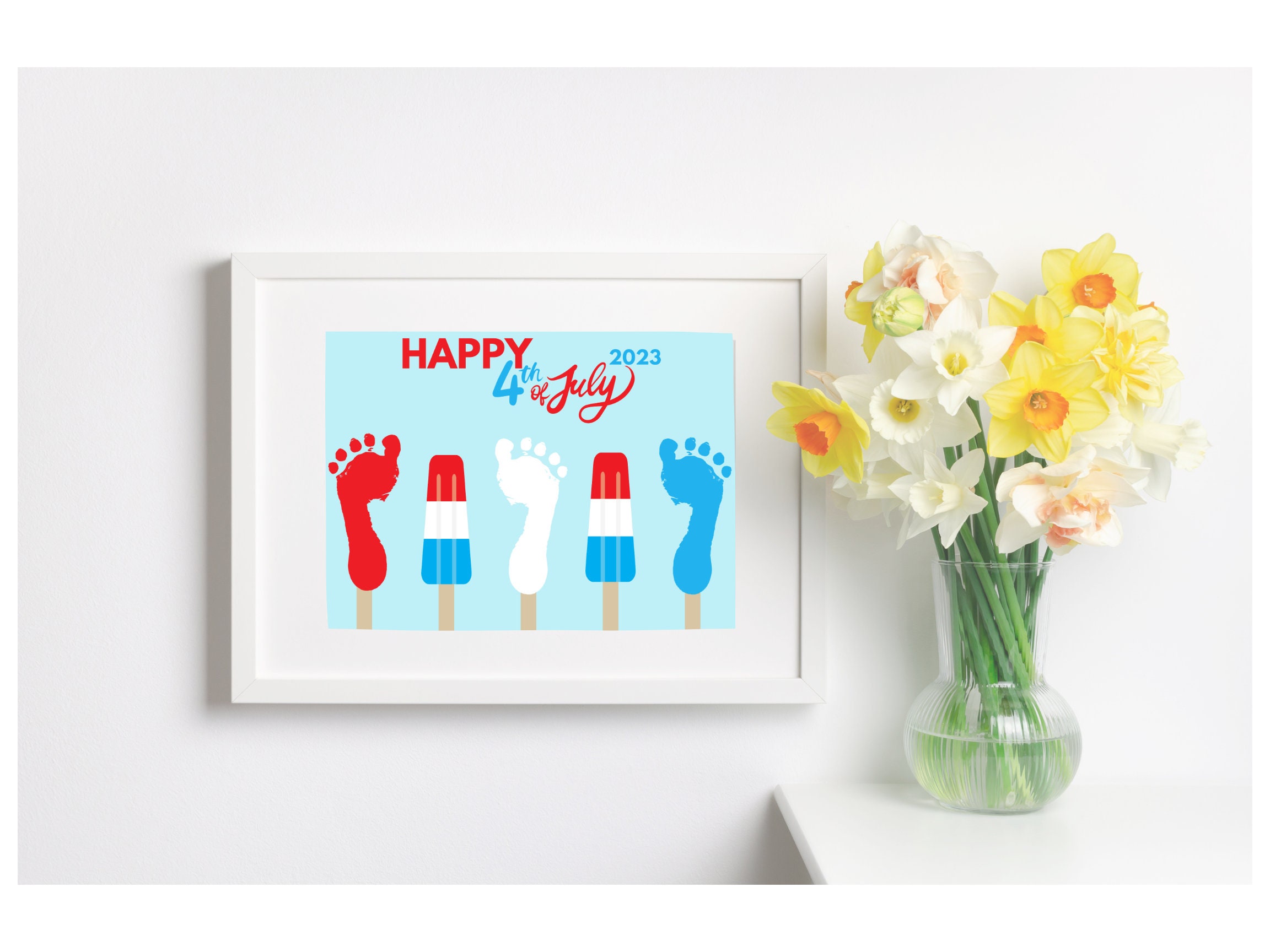 4th of July Footprint Craft Fourth of July Footprint Craft for Kids ...