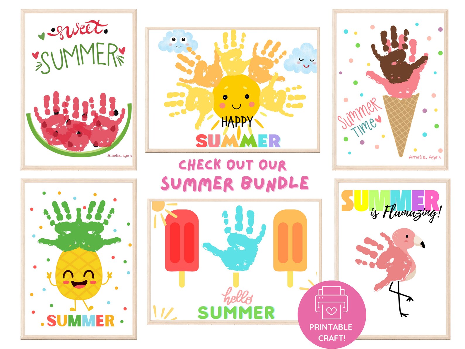 Summer Handprint Ice Cream Craft: Kids Art Activity (digital Download ...